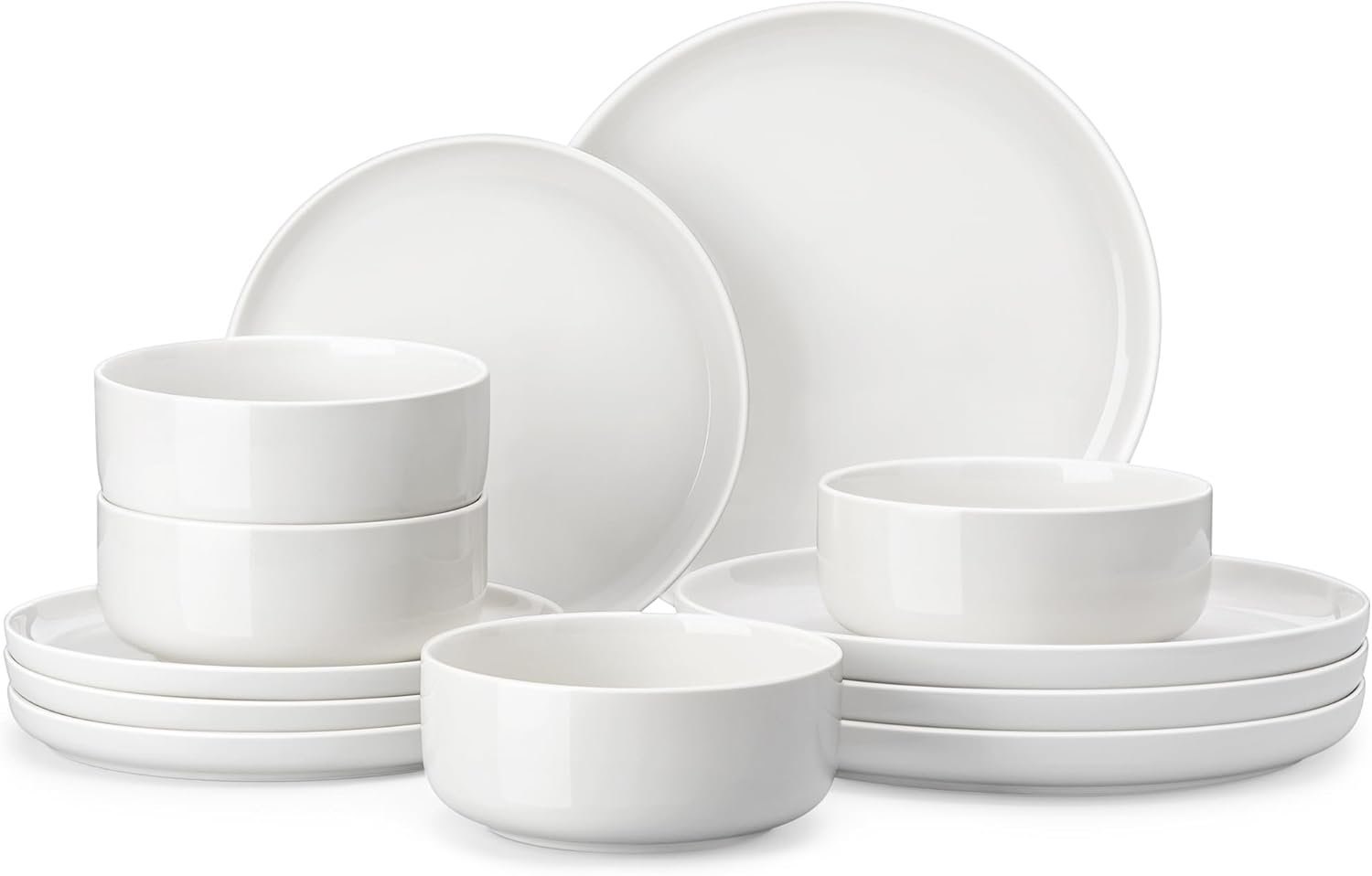 Hokku Designs 12 Piece Ceramic Dinnerware Set Shatterproof Ceramic ...
