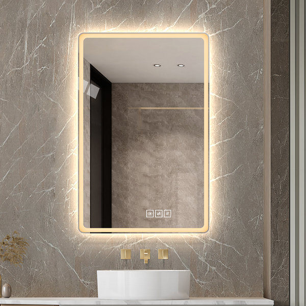 Brayden Studio® Bathroom Mirror With Led Lights Front And Backlit, Anti ...