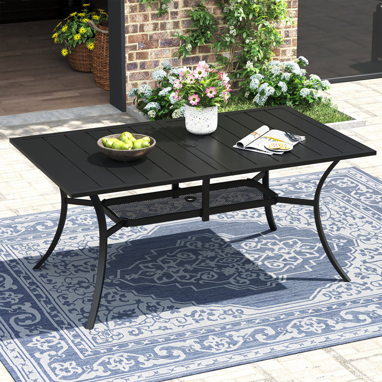 Winston Porter Rectangular Outdoor Dining Table | Wayfair
