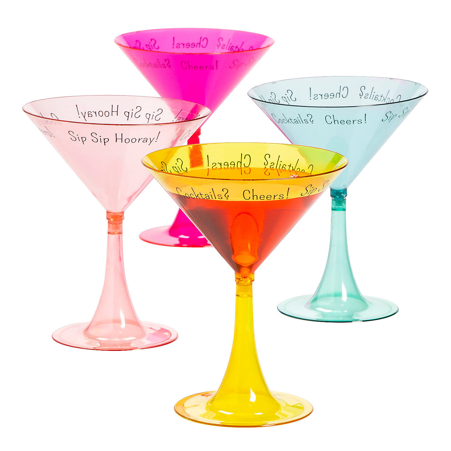Oriental Trading Company Cocktail Party Plastic Martini Glasses, Party ...