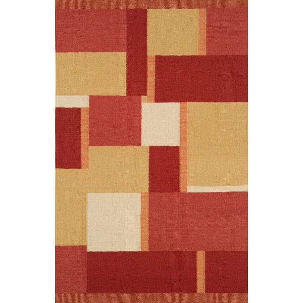 Continental Rug Company Nouveau Geometric Hand Knotted Wool Red Area ...