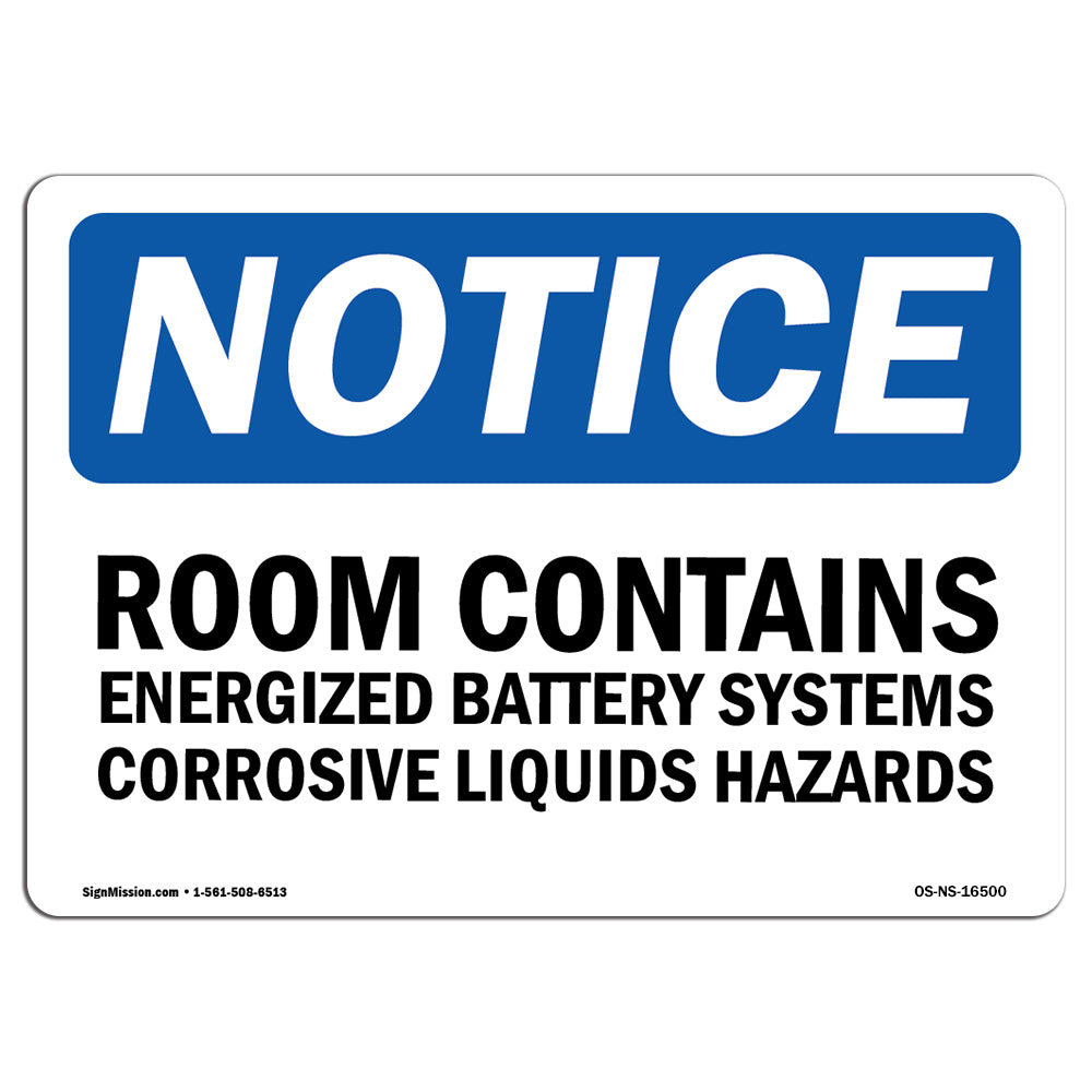 SignMission Notice - Room Contains Energized Battery Systems Sign | Wayfair