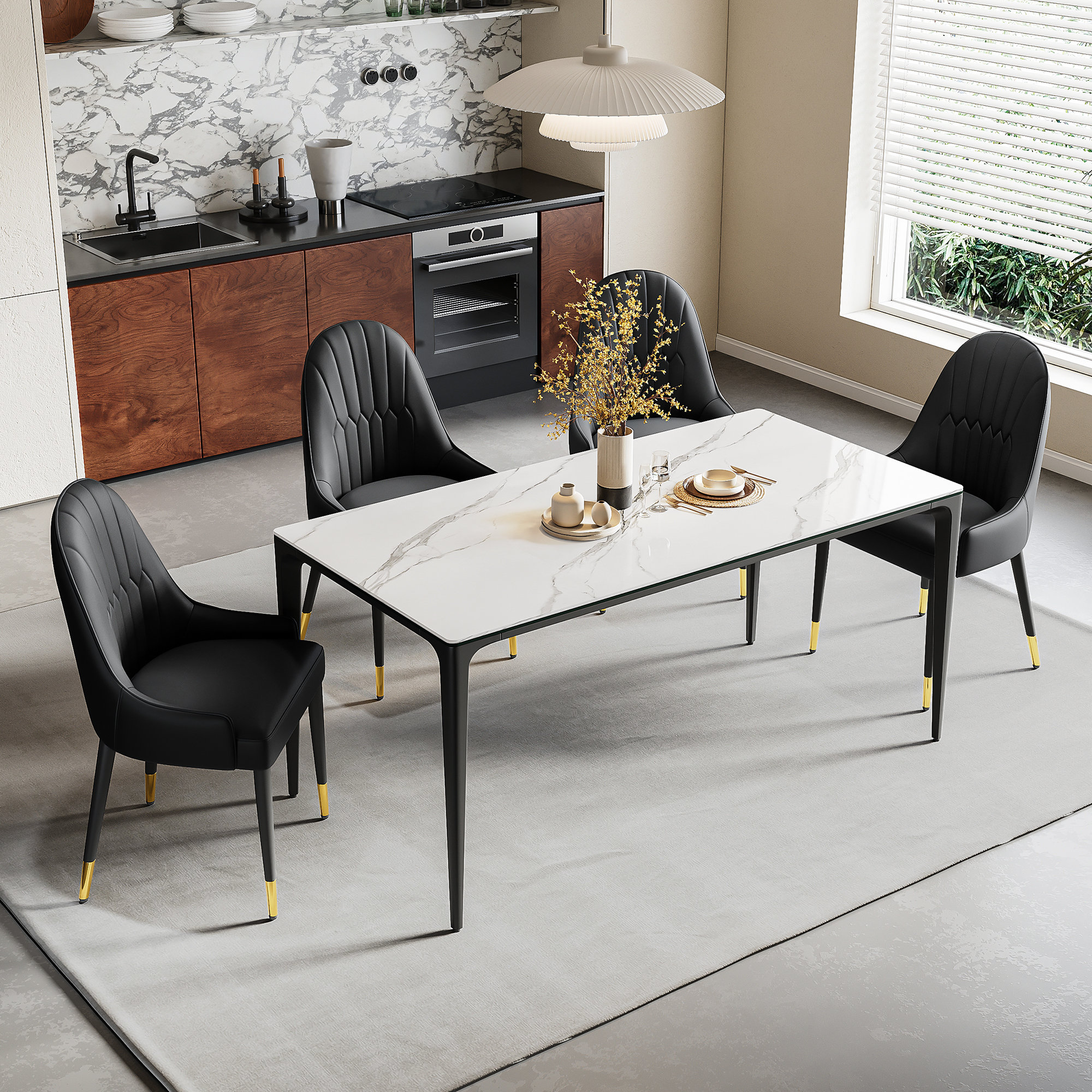 George Oliver Rectangular 62.99'' L X 31.5'' W Dining Set & Reviews | Wayfair