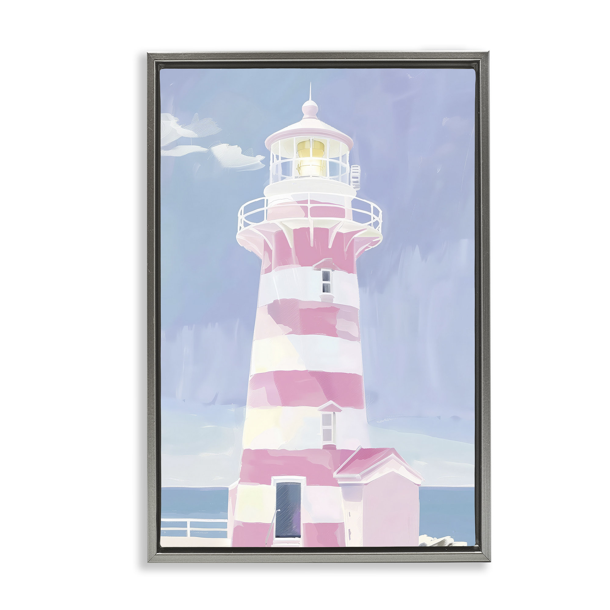 Dovecove Muted Coastal Lighthouse Floating Frame, design by Arlington ...