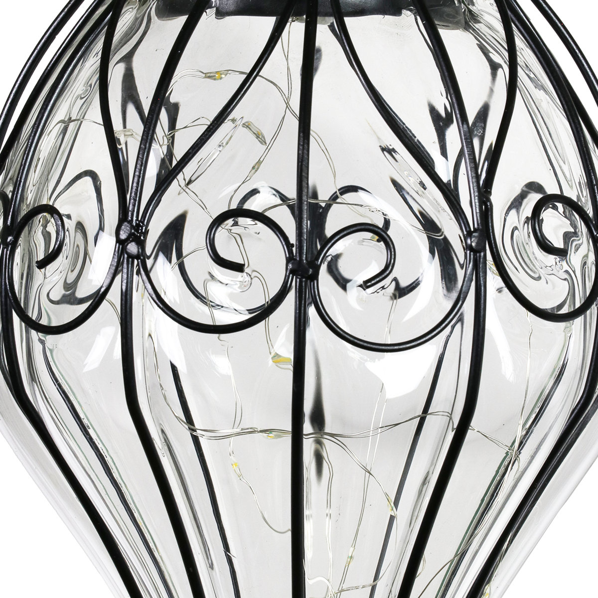 Exhart Solar Clear Glass Hanging Lantern, 6.5 by 23.5 Inches & Reviews ...