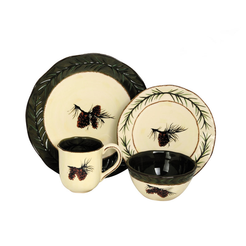 Paseo Road by HiEnd Accents Lodge Pine Cone Ceramic Birch Pinecone ...