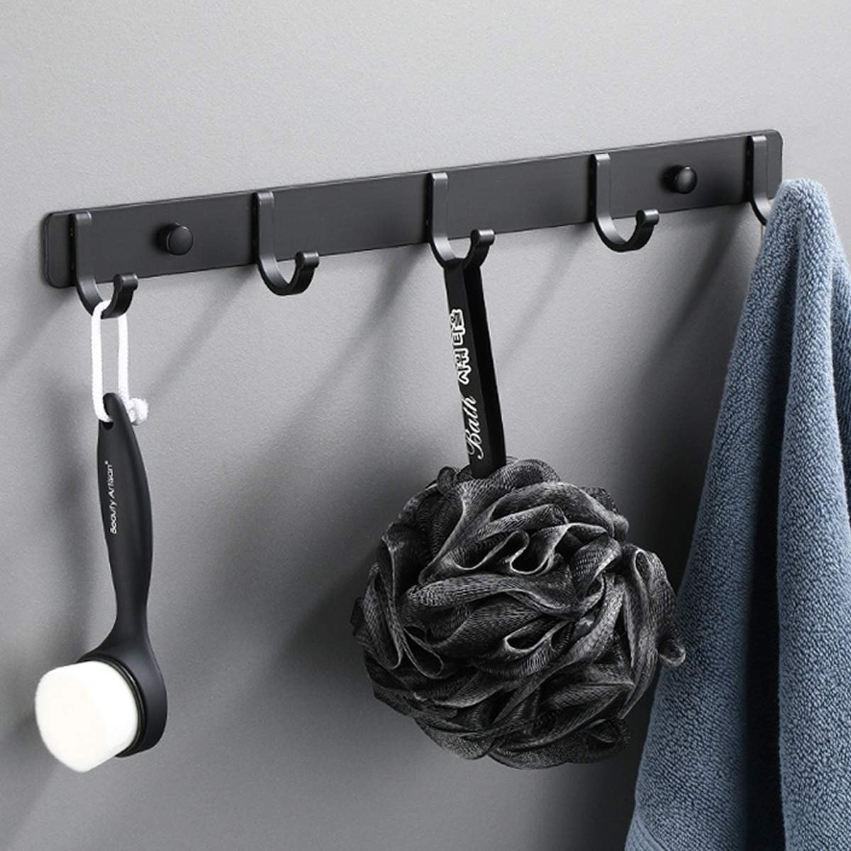 Rebrilliant Coat Rack Wall Mounted - 5 Tri Hooks, Heavy Duty, Aluminum ...