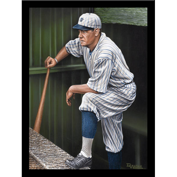 Buy Art For Less Babe Ruth Sitting On The Top Step Of Dugout Framed On ...