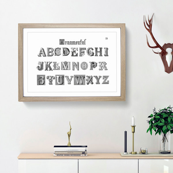 East Urban Home Ornamental Font Alphabet - Picture Frame Typography ...