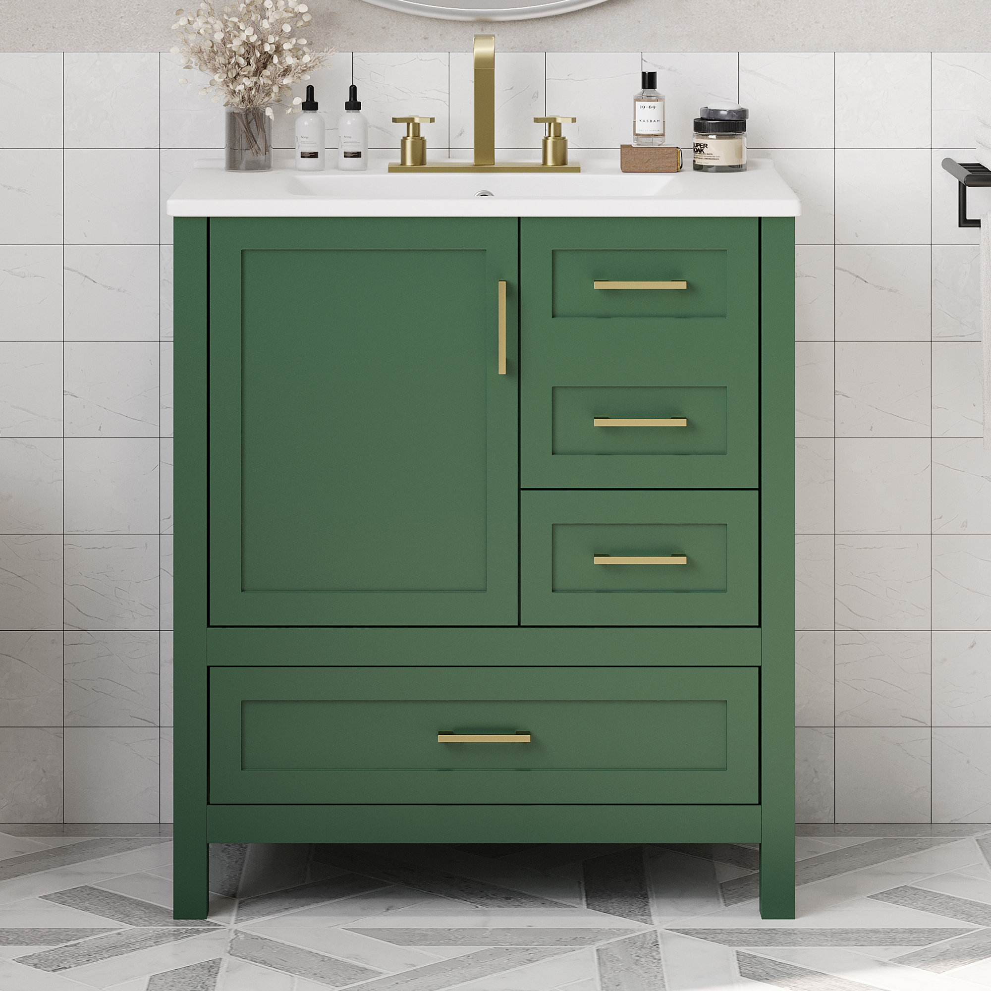 Latitude Run® 30" Bathroom Solid Wood Frame Vanity With Single Sink ...