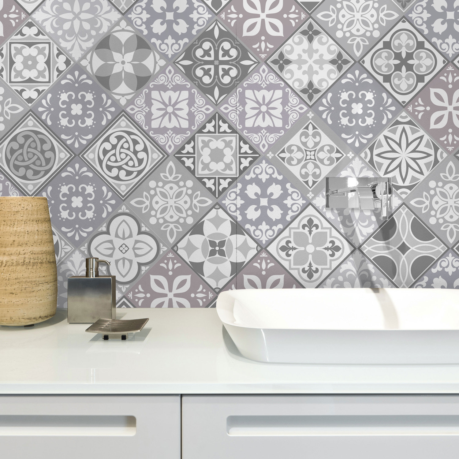Latitude Vive Edwin Grey Paradise Mediterrranean Tiles 15cm | Wayfair.co.uk