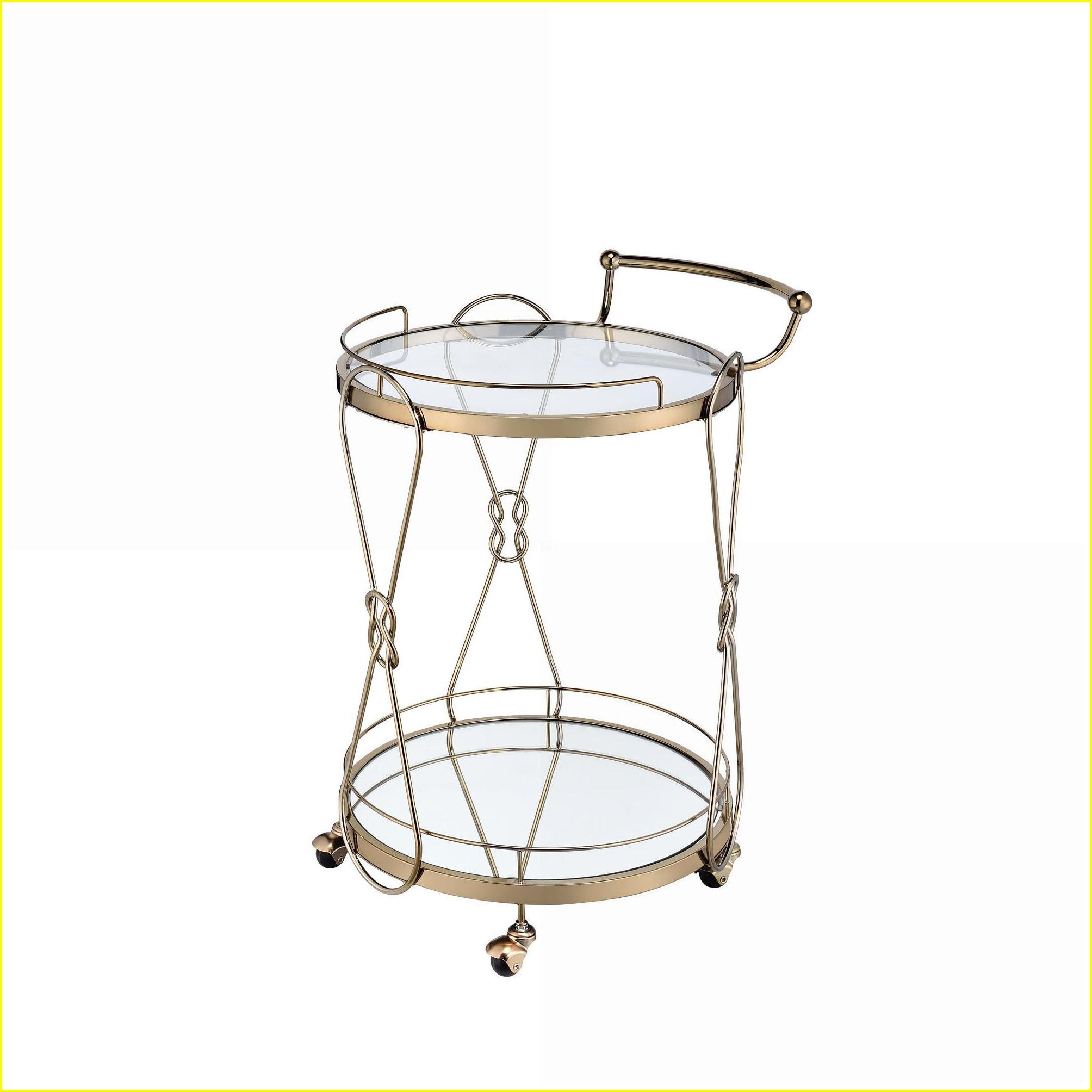 Latitude Run® Modern Champagne Serving Cart with 2 Compartments ...