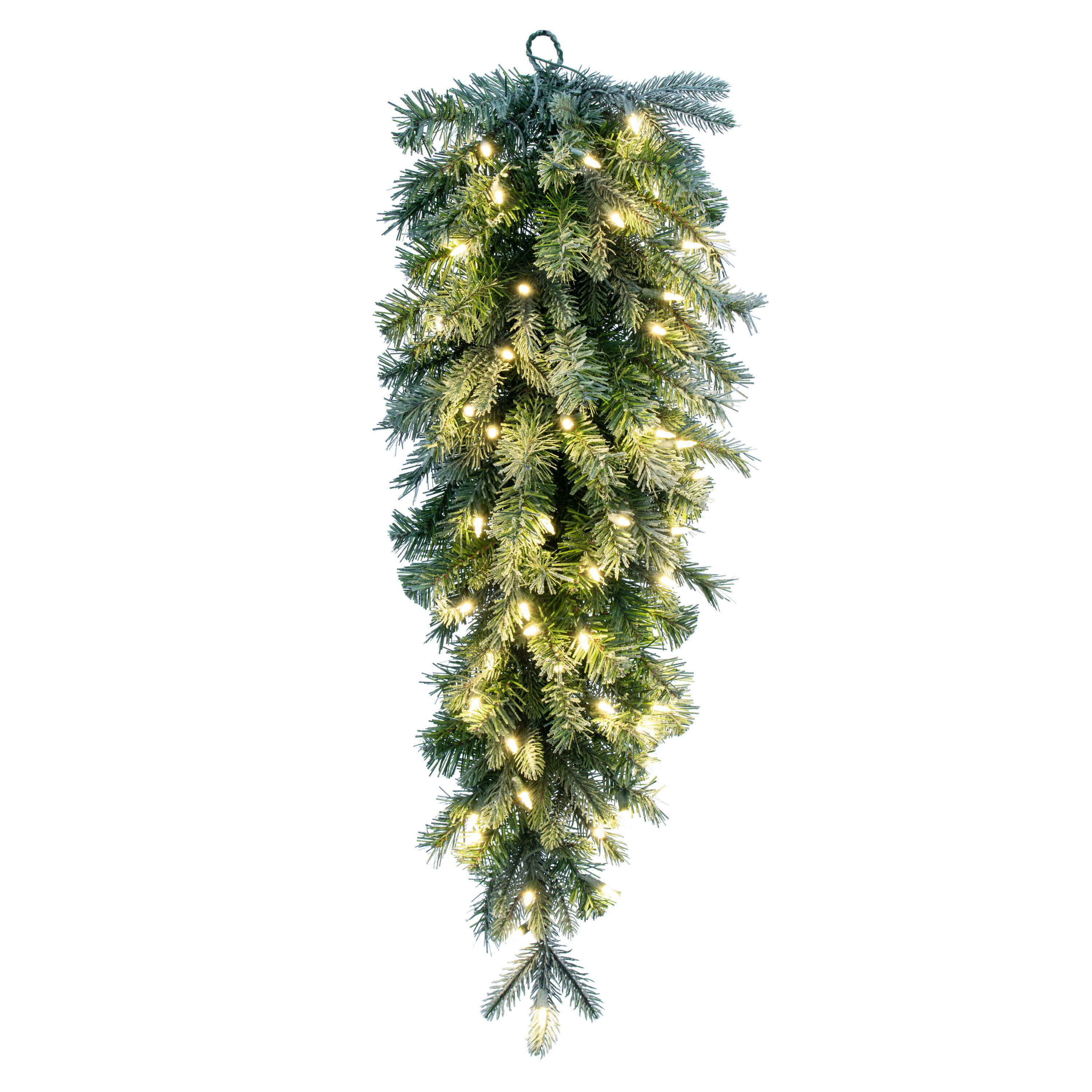 Primrue Frosted Douglas Fir Artificial Pre-Lit Swag with 50 Warm Lights ...