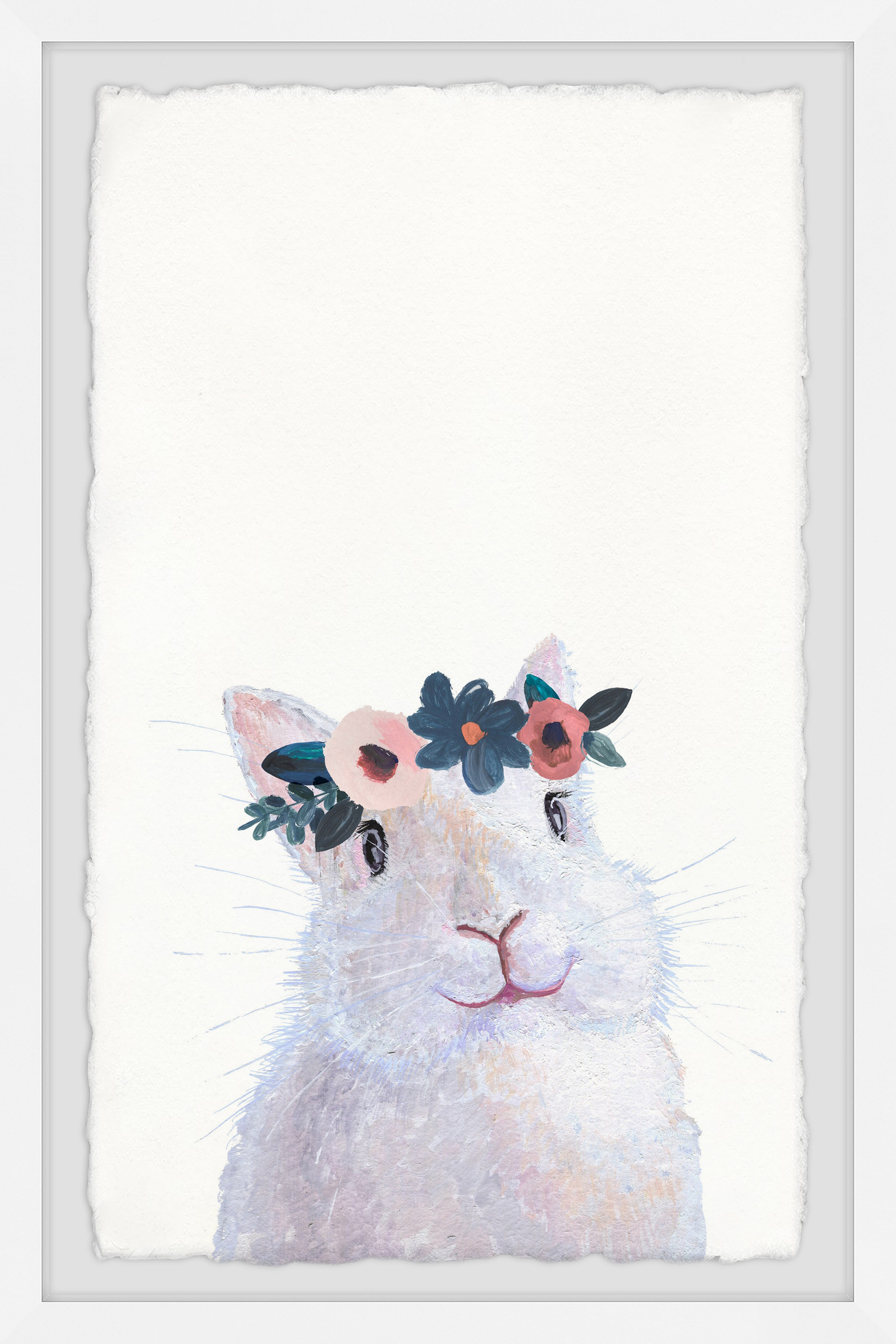 Zoomie Kids Orting 'Floral Crowned Rabbit' Framed Print | Wayfair