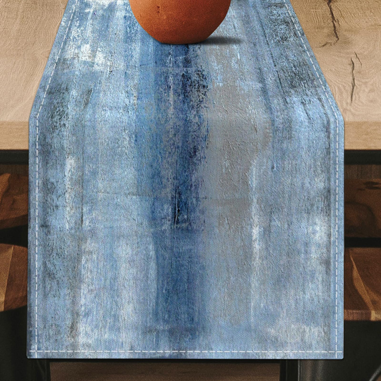 17 Stories Blue Grey Table Runners Modern Art Farmhouse Linen Table ...