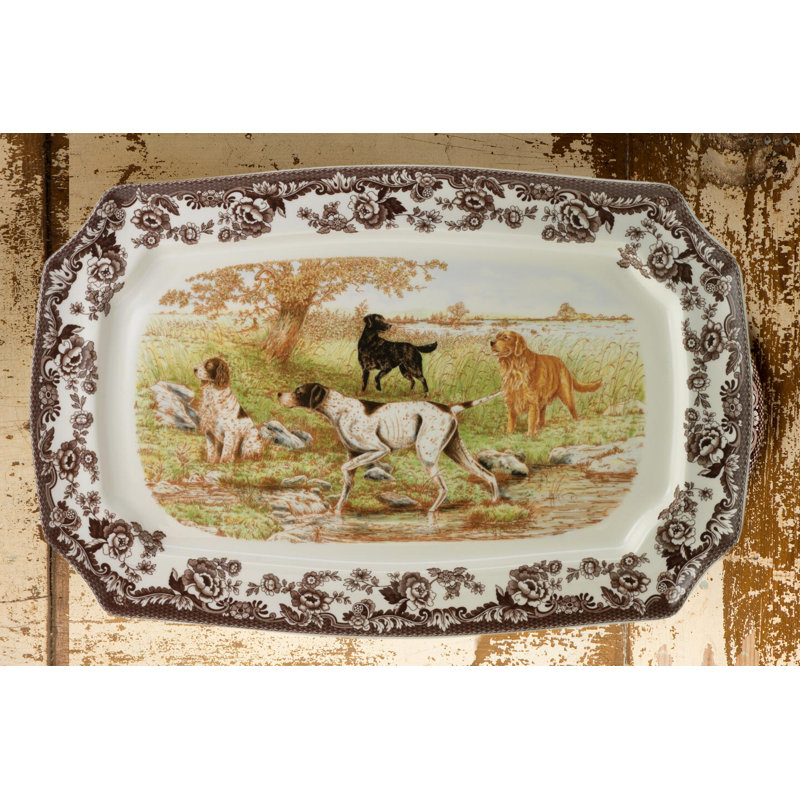 Spode Woodland Dogs Rect Platter 17.5" All Dogs & Reviews | Perigold