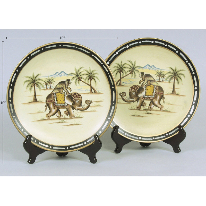 AA Importing Elephant on Monkey Plate Set | Wayfair