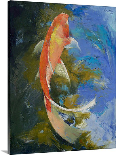 Bay Isle Home™ Winkel Butterfly Koi Painting by Michael Creese Painting ...