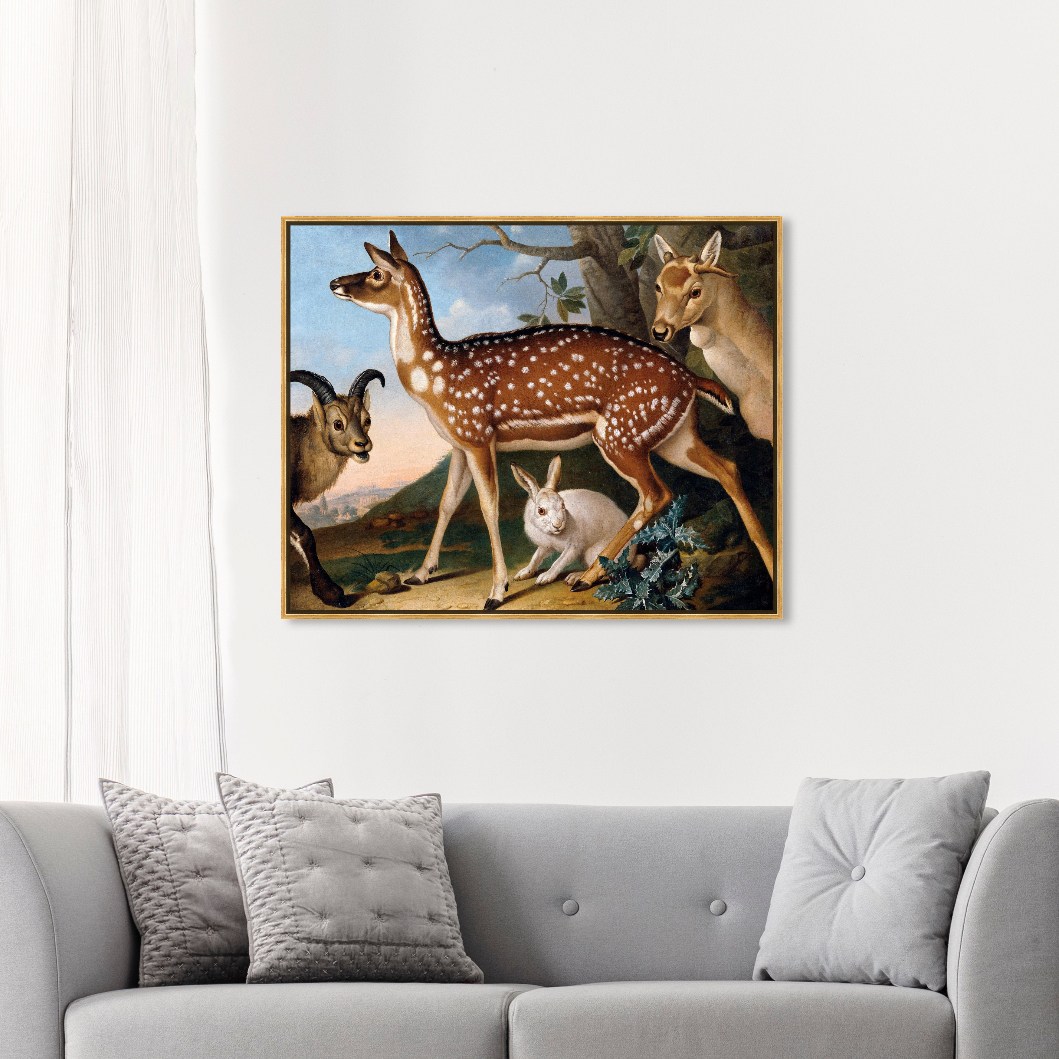 Oliver Gal Fallow Deer Ibex and Hare - Painting on Canvas | Wayfair