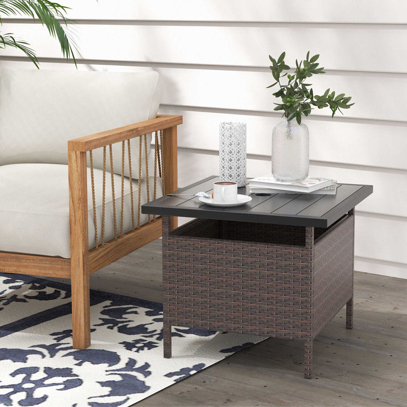 Ebern Designs Paso Square 22'' L x 22'' W Outdoor Side Table | Wayfair