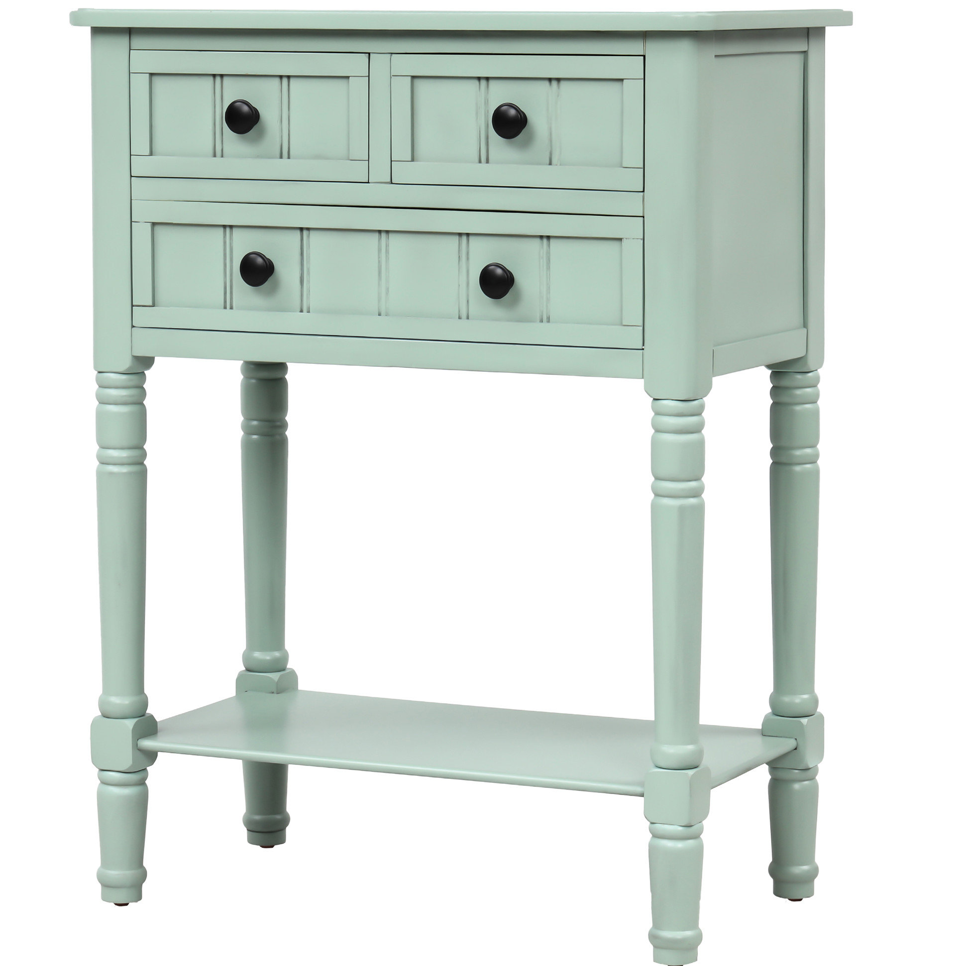 Charlton Home® Graceful Beige Console Table With Drawers And Bottom ...