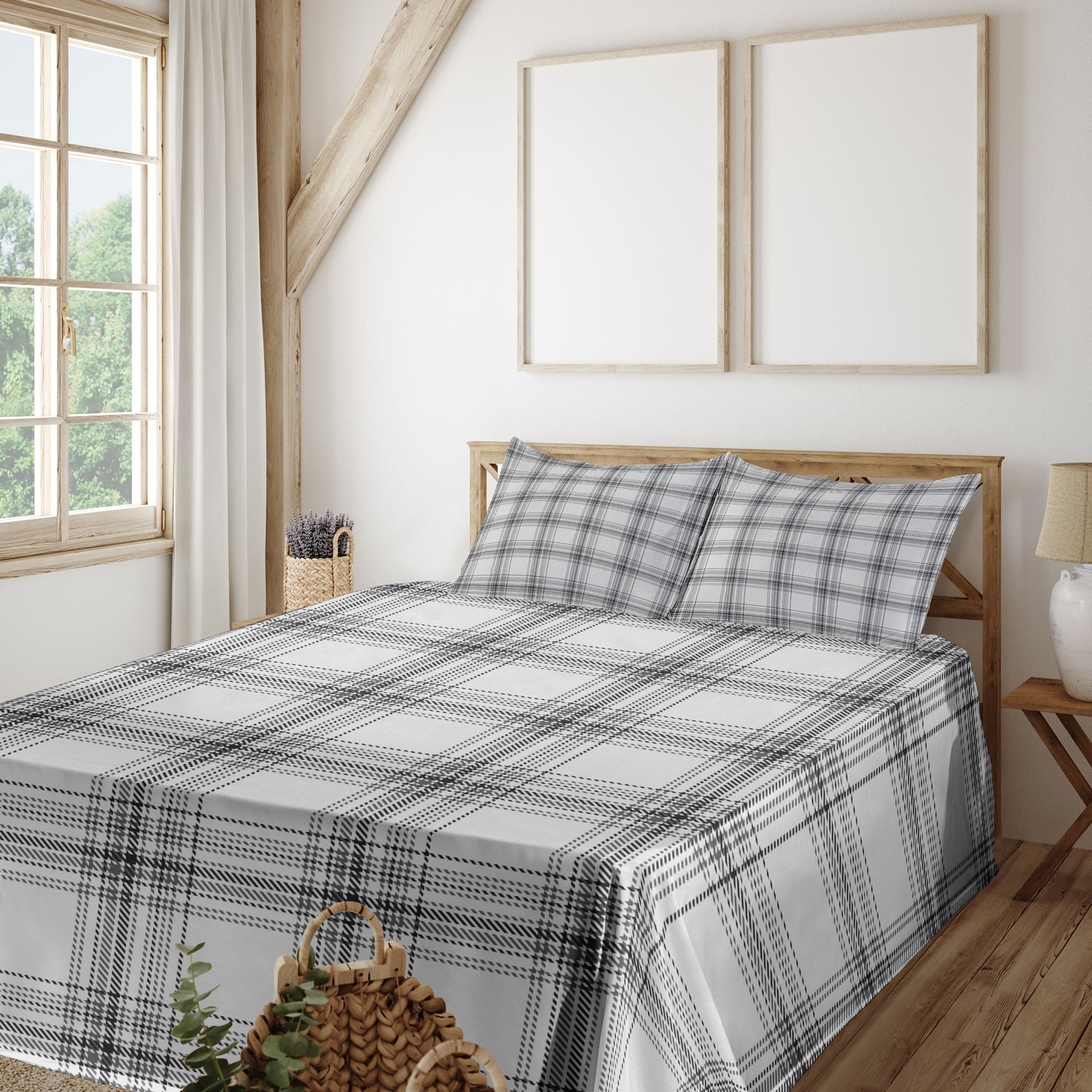 Ambesonne Geometric Sheet Set Square Pattern Vintage Pastel Purple Pale ...