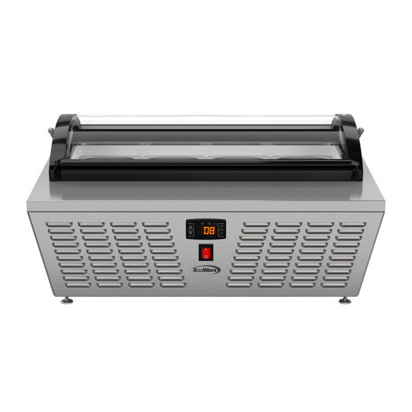 KoolMore 32 in. 4-Pan Countertop Ice Cream Display Freezer with Curved ...