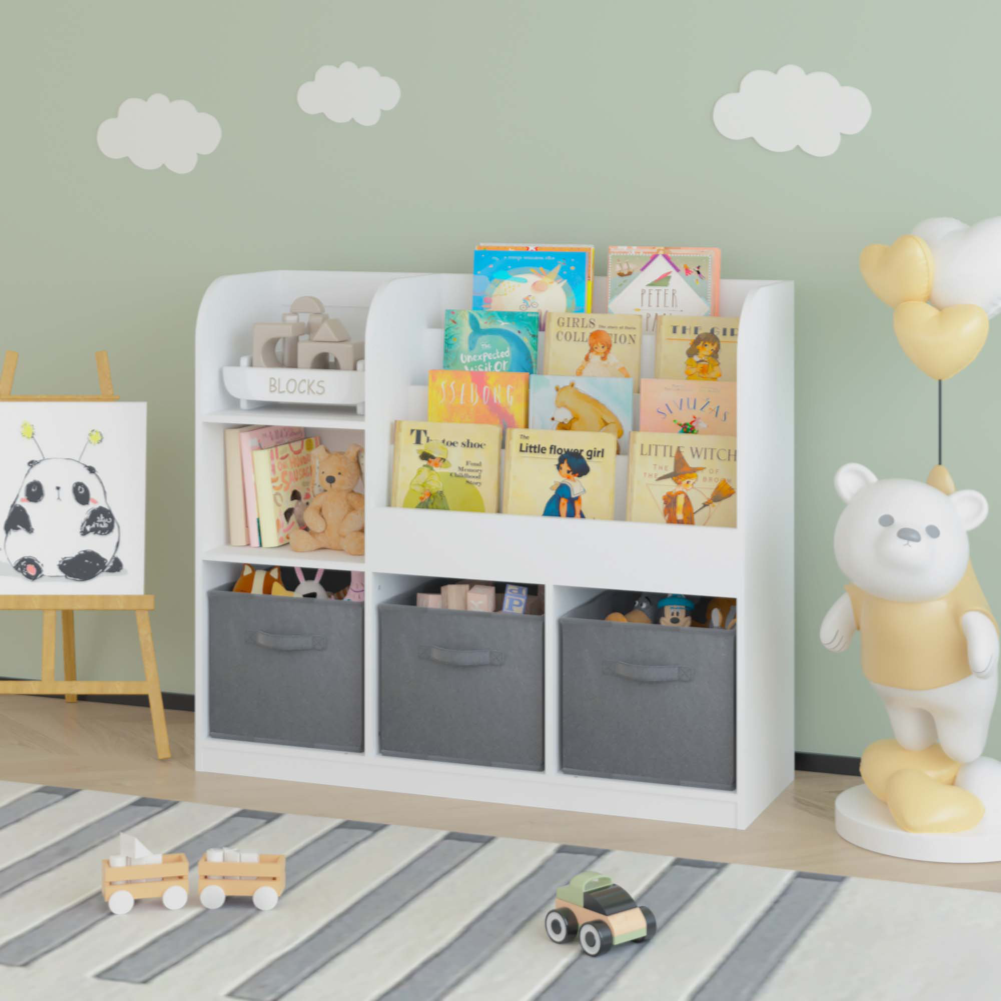 George Oliver Kids Bookcase And Bookshelf, Multifunctional Bookcase ...