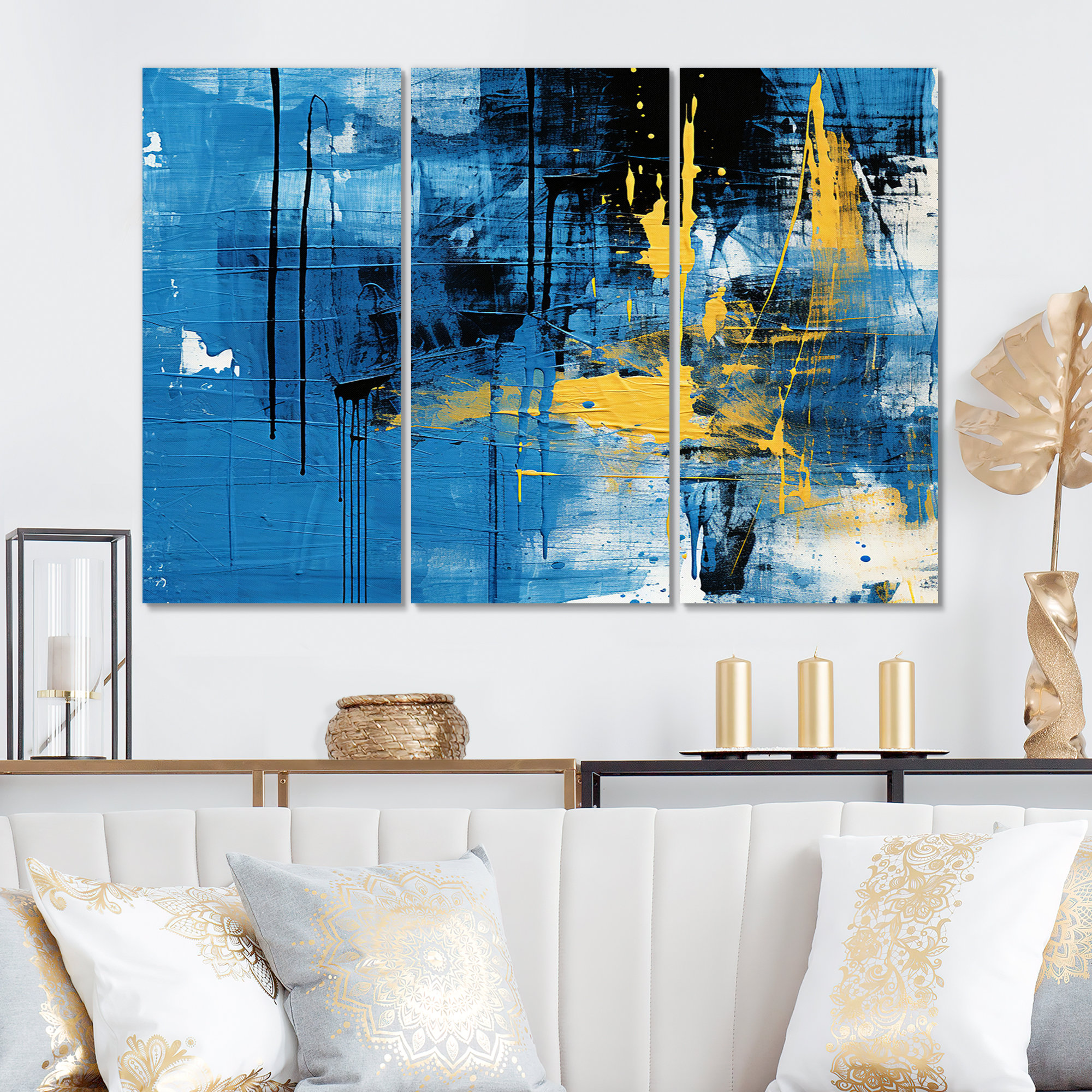 Ivy Bronx Bliss Of Happiness In Yellow And Blue - Abstract Collages ...