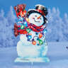 The Holiday Aisle® LED Lighted Joy Snowman Garden Stake Decoration ...