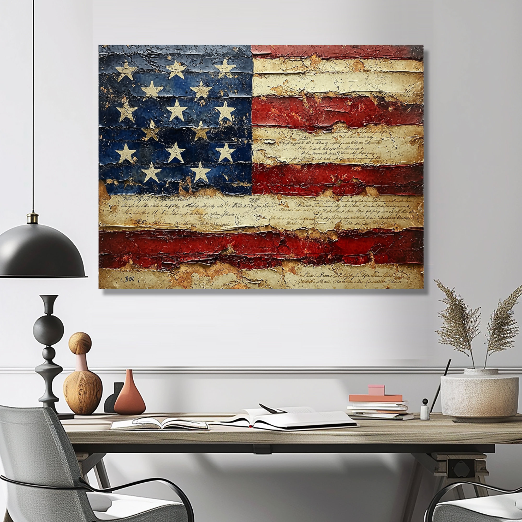 Design Art The Flag Of The Usa Constitution. V - USA Patriotist Wall ...
