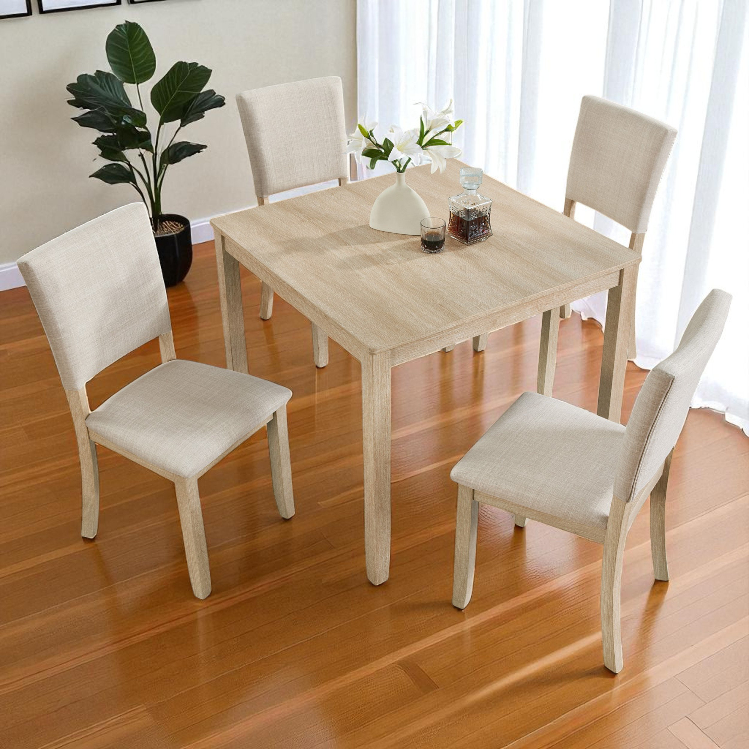 Winston Porter 5-Piece Solid Wood Dining Set - Wayfair Canada