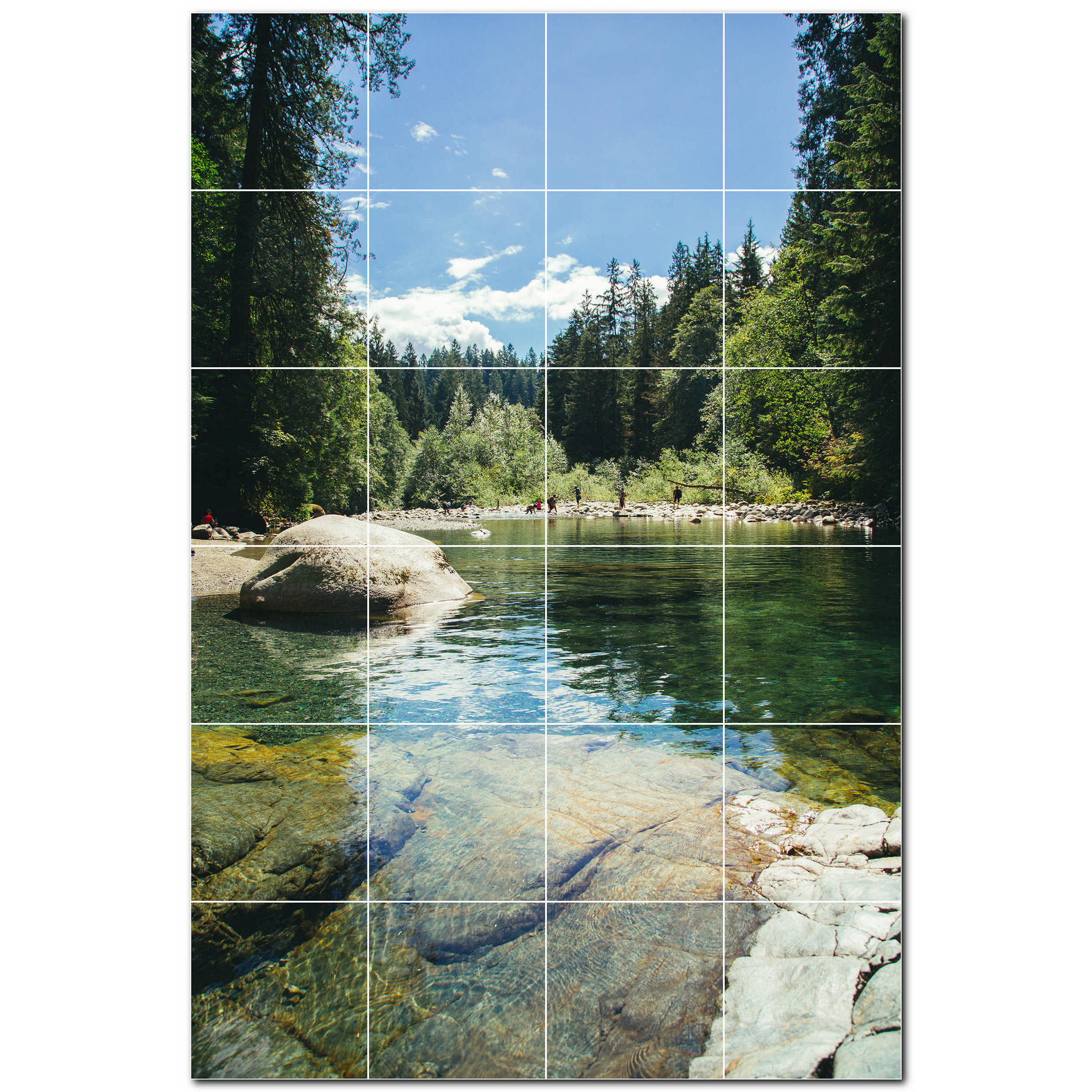 Picture-Tiles.com 32" x 48" Ceramic River Photo Decorative Mural Tile ...