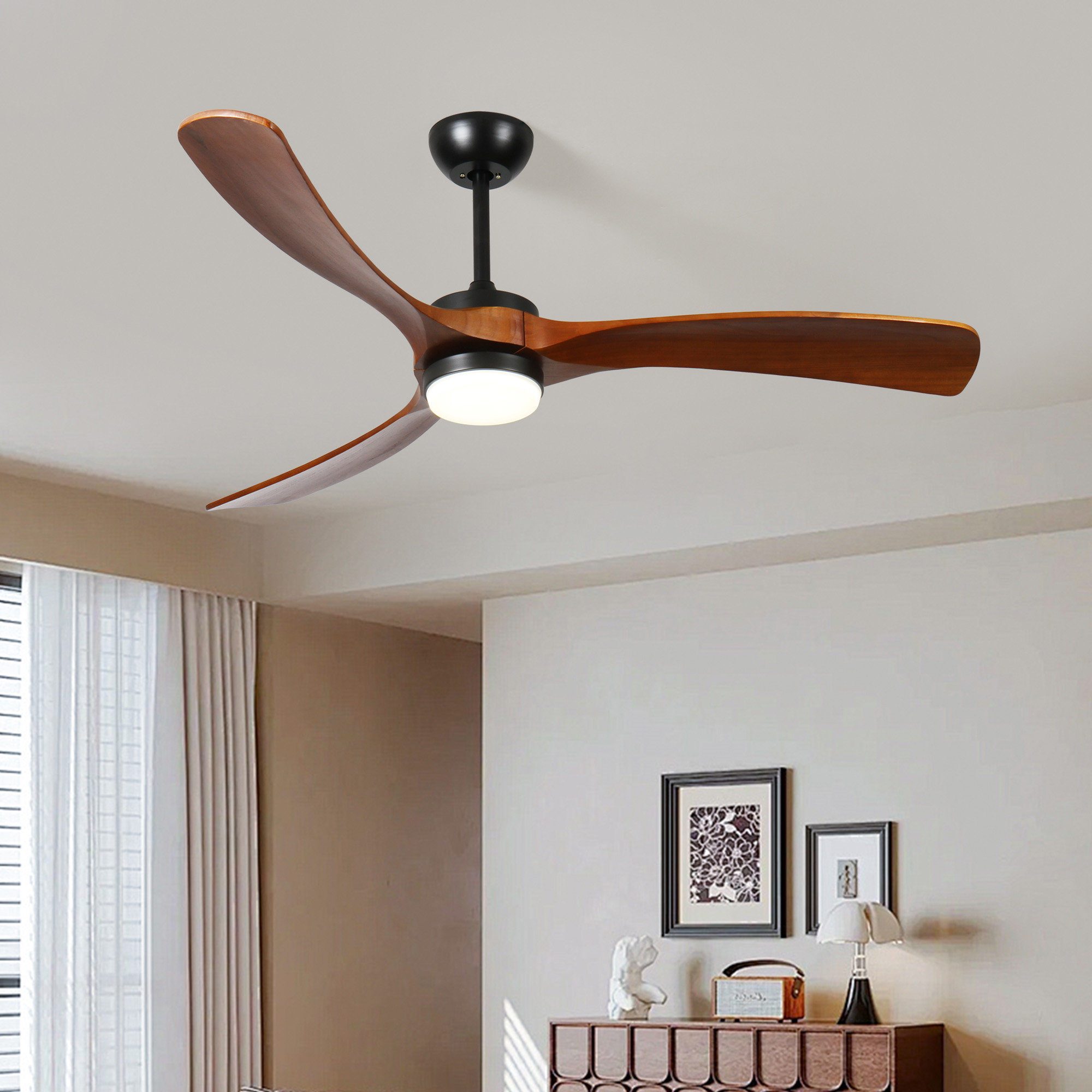 Wrought Studio 60-Inch 3-Blade Solid Wood Ceiling Fan Light - Wayfair ...