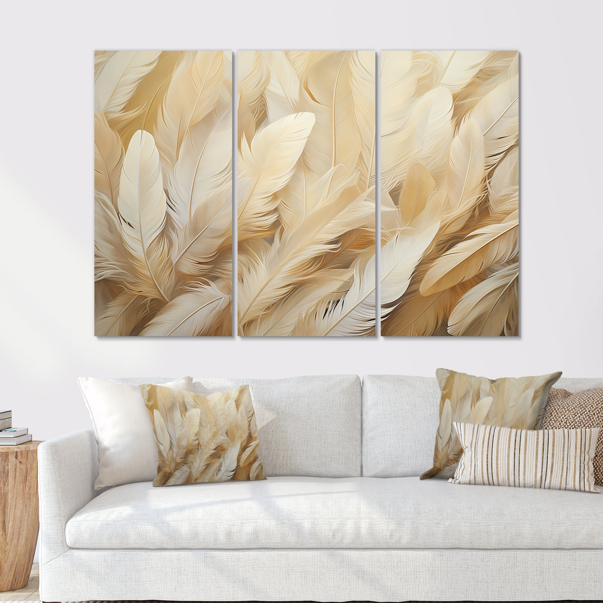 Latitude Run® Feathery Plumes I - Feathers Canvas Art Set | Wayfair