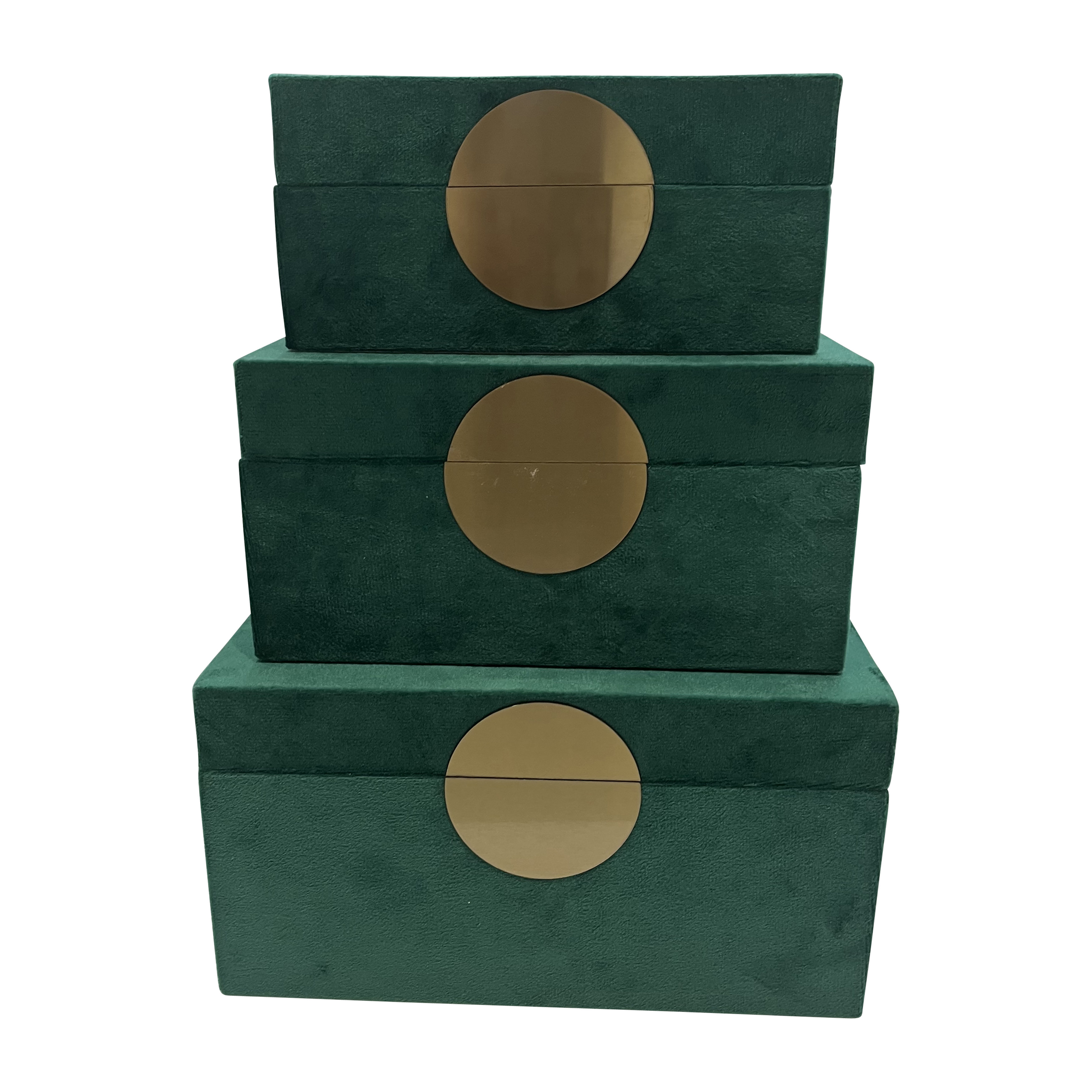 Everly Quinn Set Velveteen Jewelry Boxes Wooden Decorative Storage ...