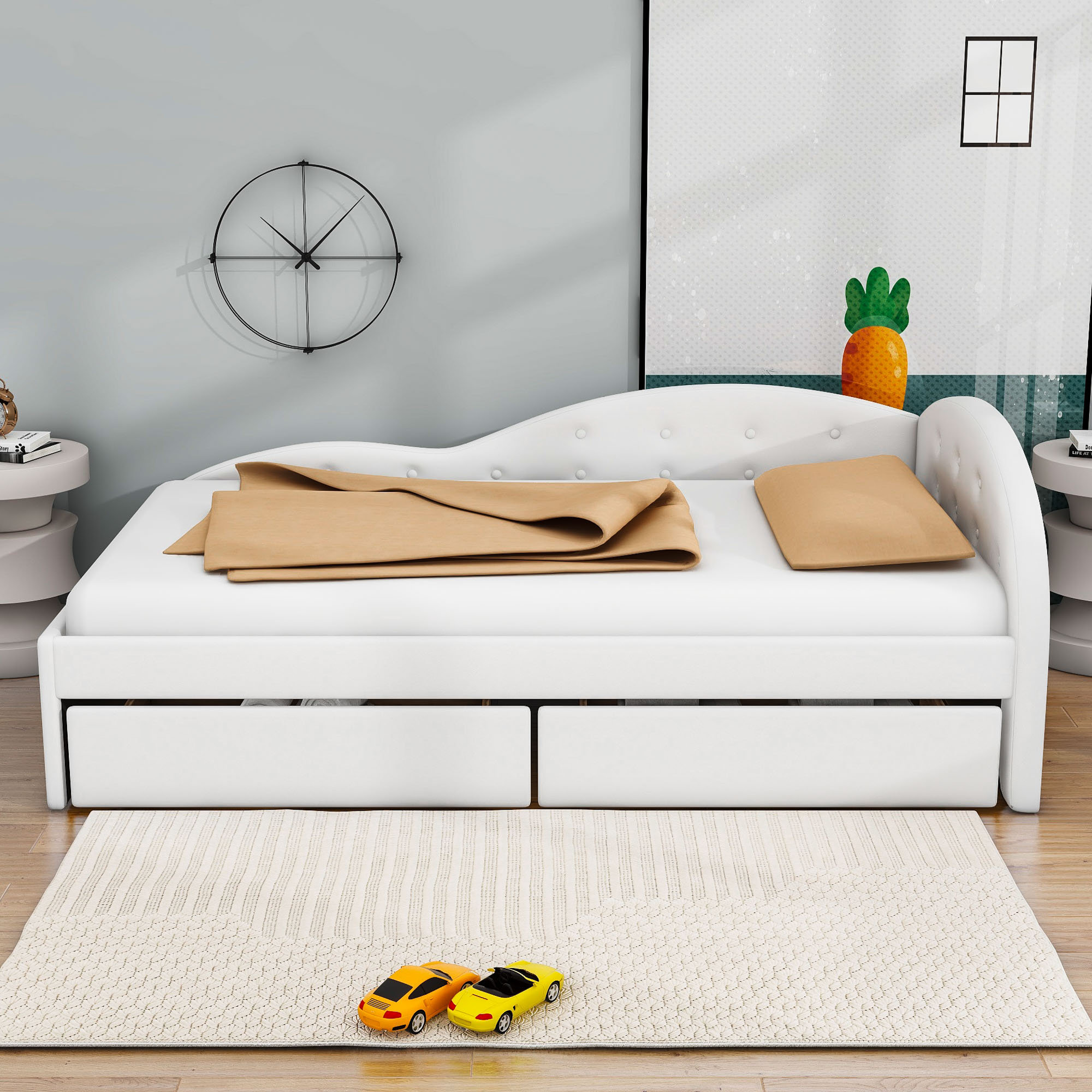 Red Barrel Studio® Daleisa PU Upholstered Daybed With Two Drawers | Wayfair