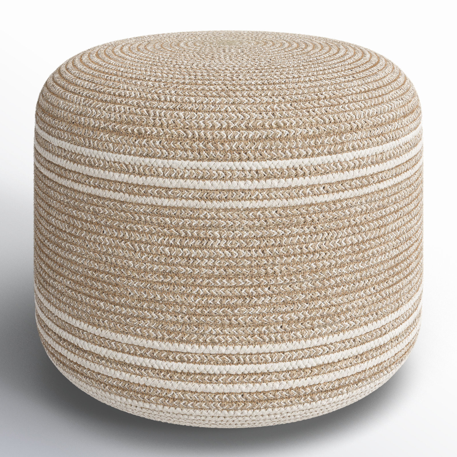 Birch Lane™ Heatherly 18" Wide Round Striped Pouf Ottoman & Reviews ...