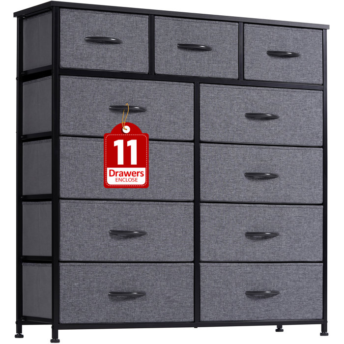 Ebern Designs Mckinly 11 Drawers Tall Dresser, Chest of Drawer ...