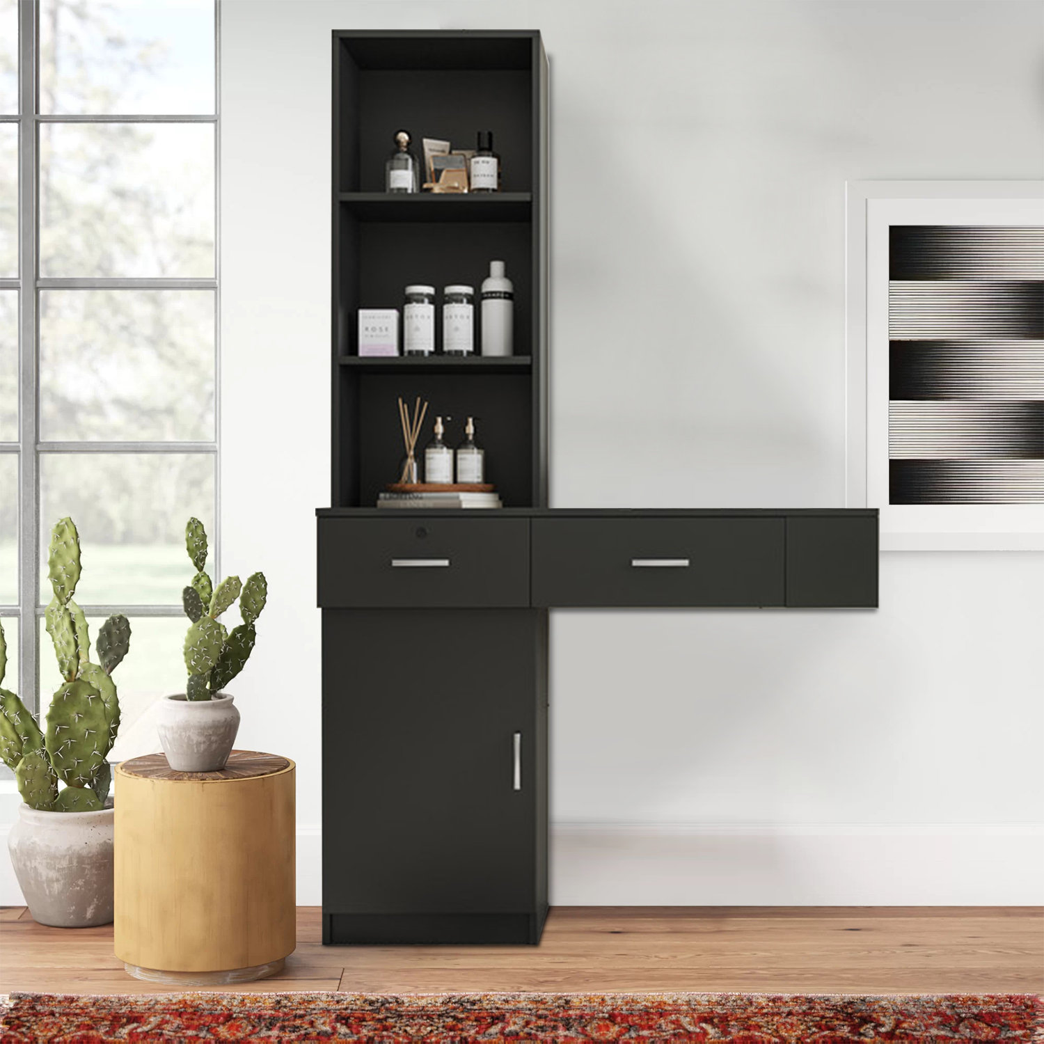 Latitude Run® Jusuf Modern Style Minimalist Makeup Vanity with Drawers ...