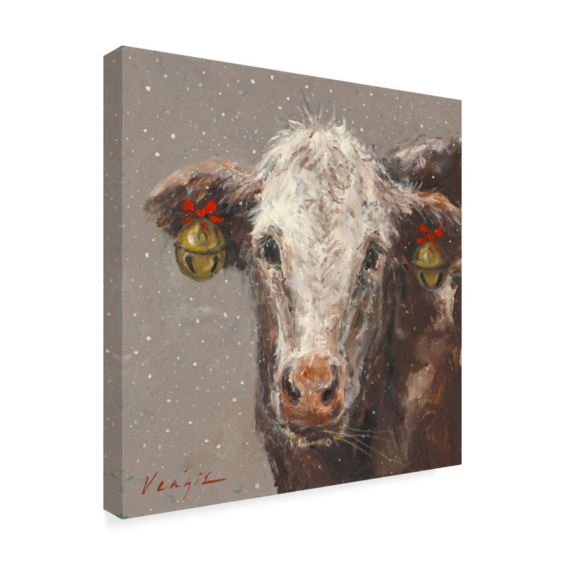 Trademark Art Mary Miller Veazie Patty The Brown Christmas Cow On ...
