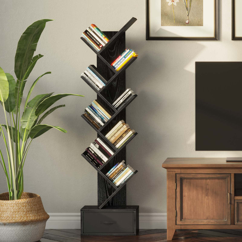Millwood Pines Todi Geometric Storage Bookcase & Reviews | Wayfair