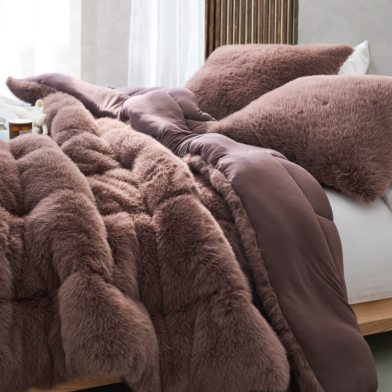 Byourbed Messy Hair Day Coma Inducer Faux Fur Oversized Comforter ...