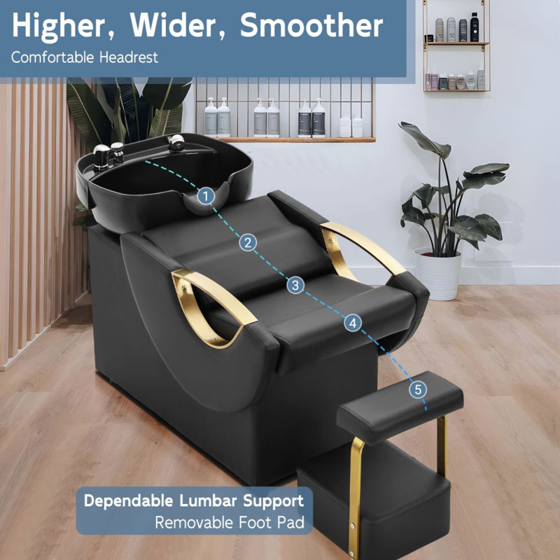 Inbox Zero Upgraded Abs Plastic Freestanding Shampoo Bowl And Chair Set ...