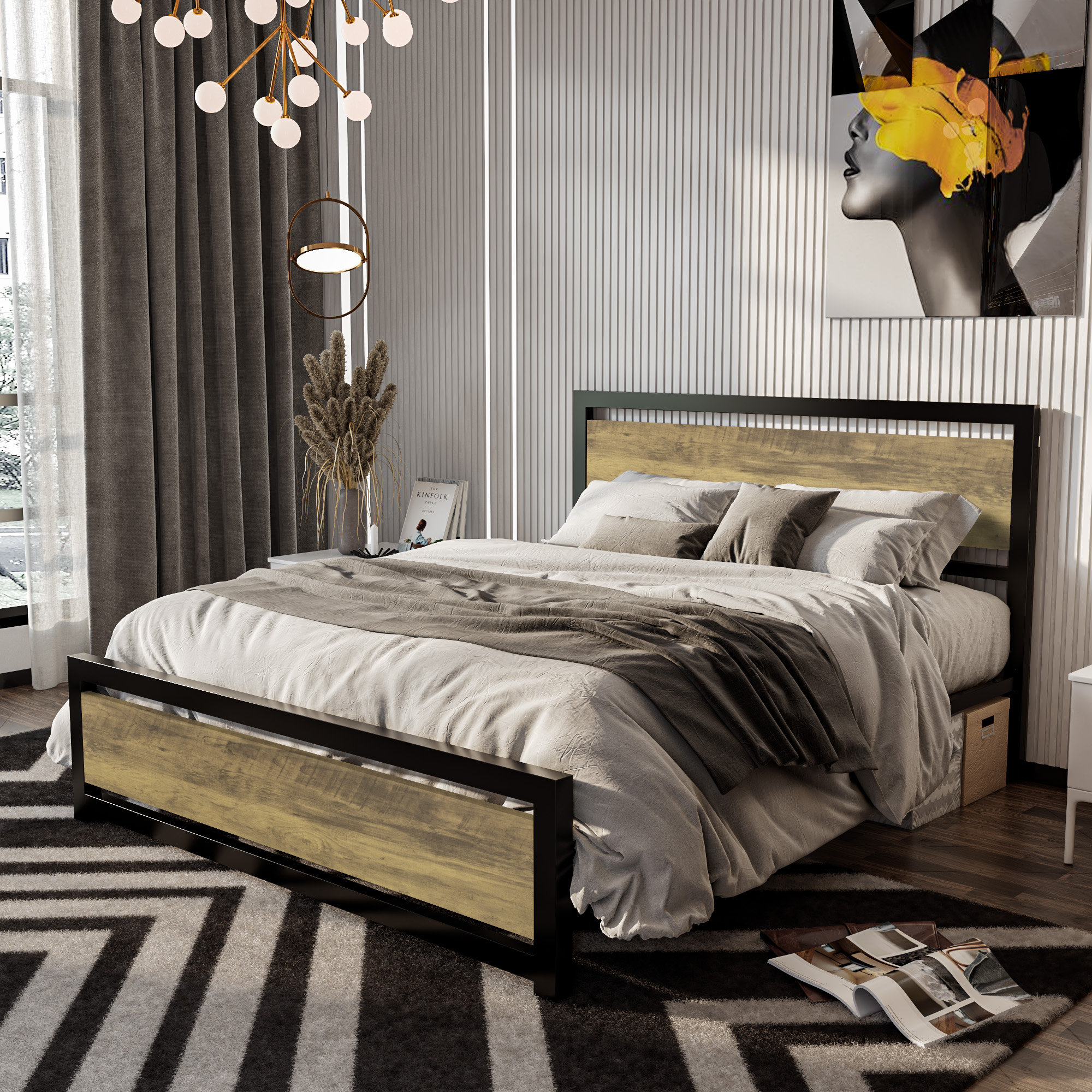 17 Stories Rolandini Metal Panel Bed | Wayfair