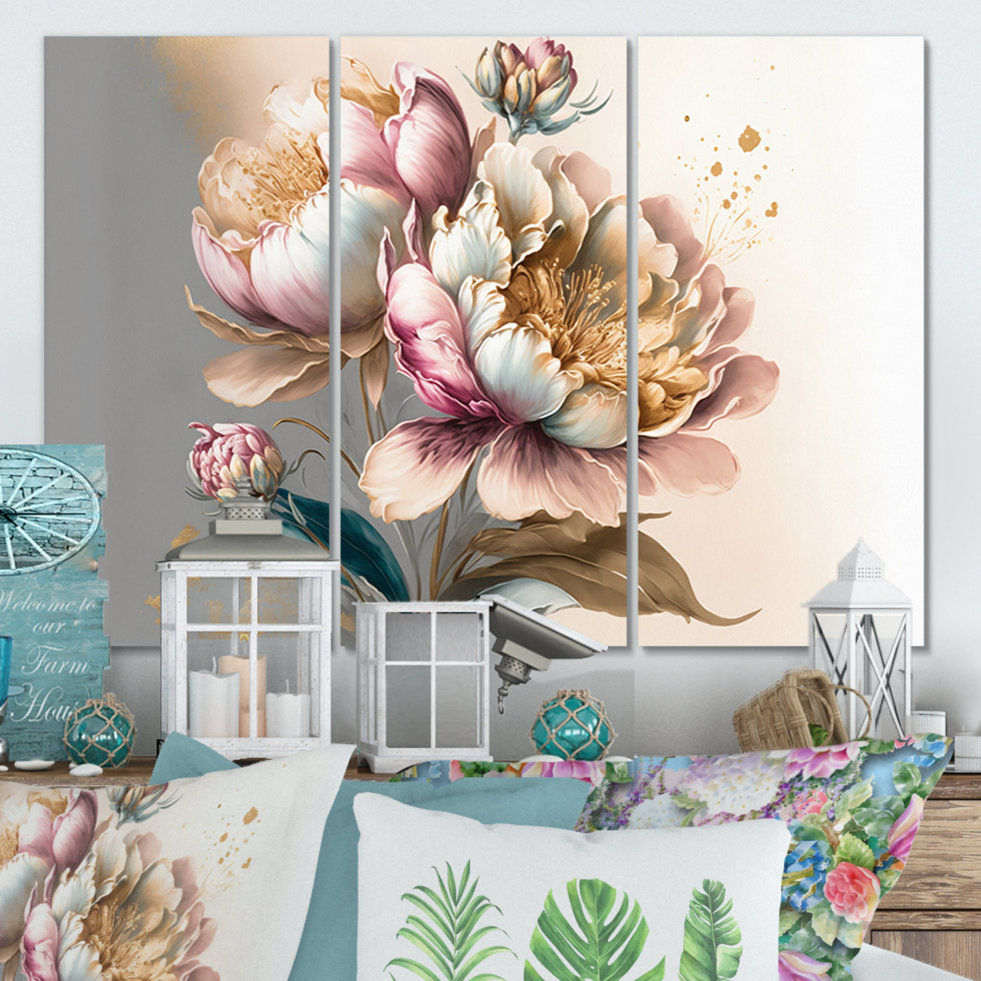 Red Barrel Studio® Pink And Gold Peruvian Lily I - 3 Piece Floater ...