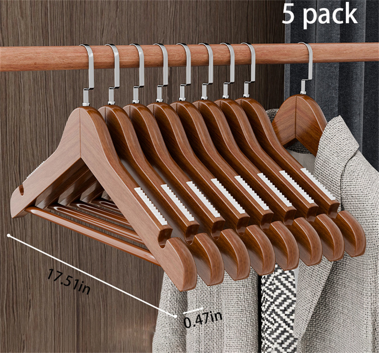 Rebrilliant Ergonomic Wooden Hangers | Wayfair