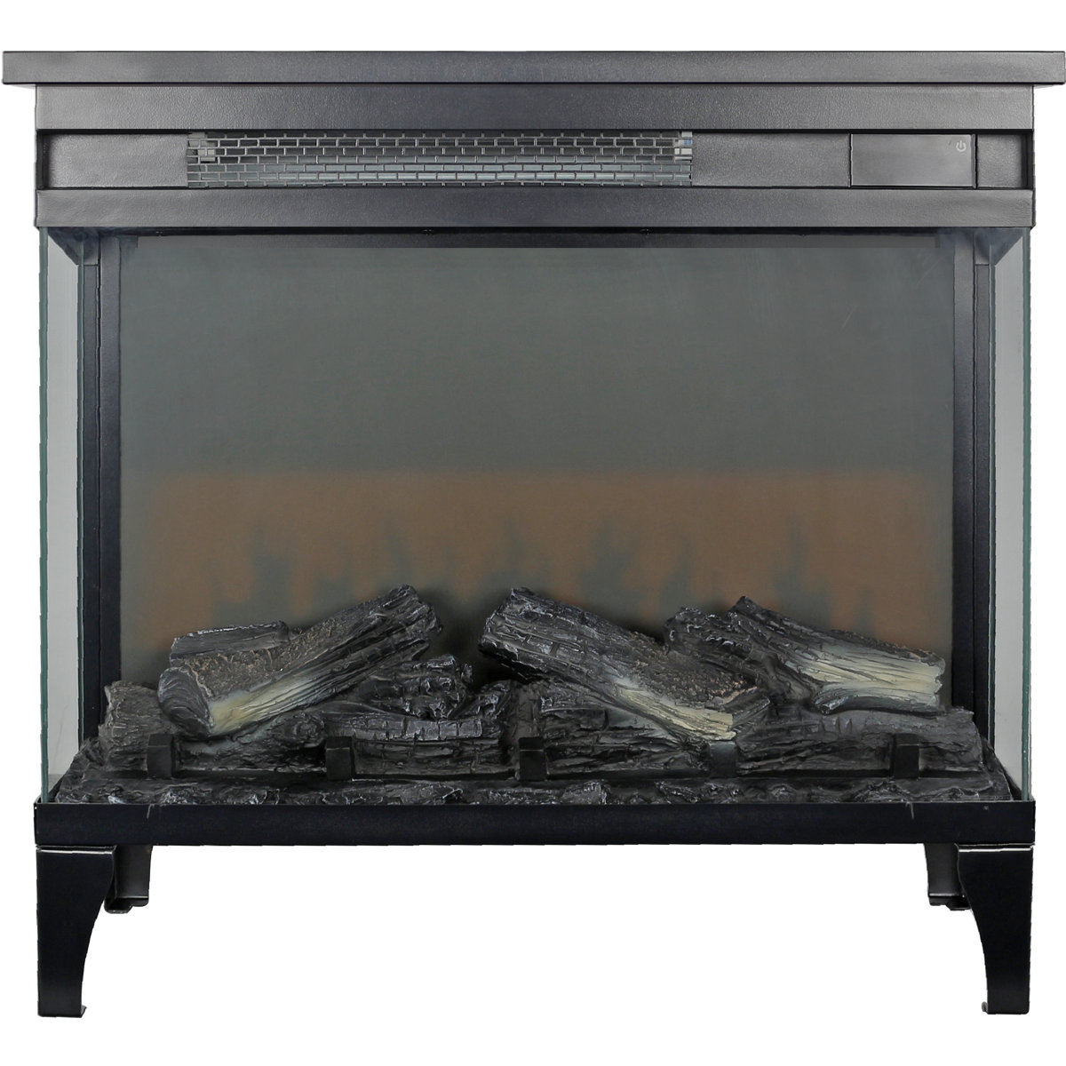iYofe 24-Inch Freestanding Electric Fireplace With Three-Sided Glass ...