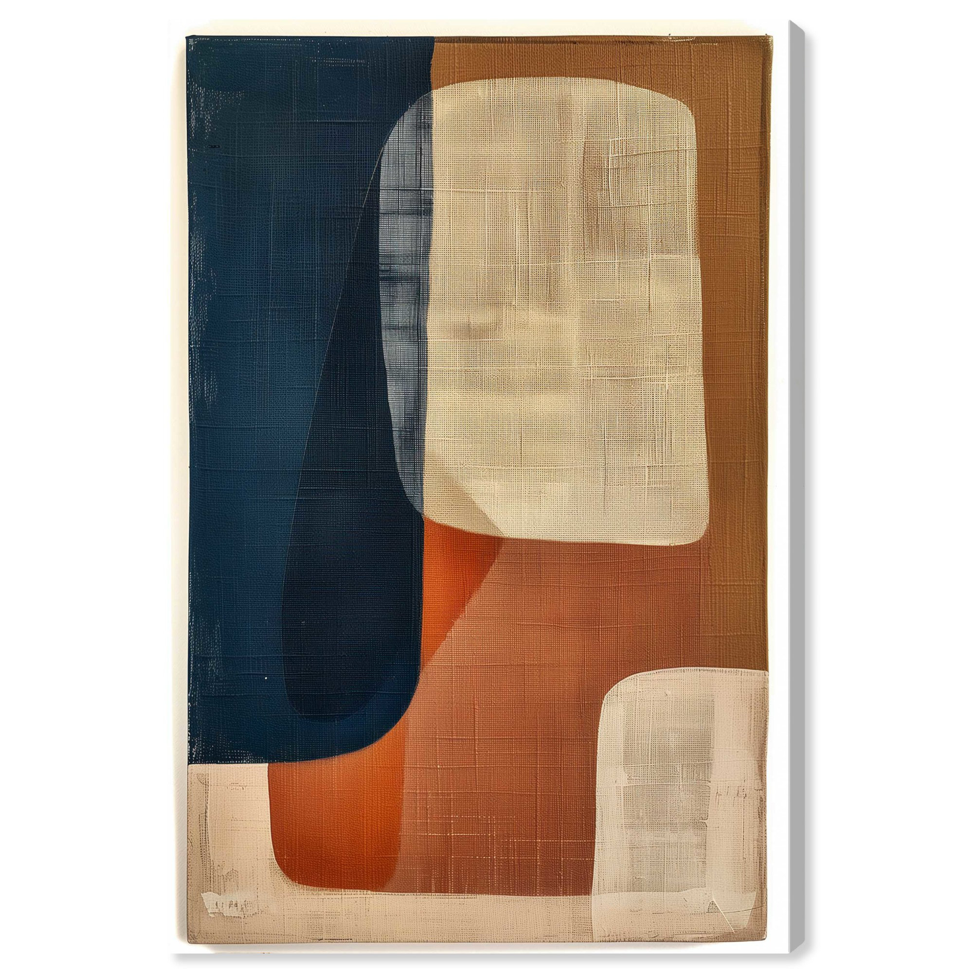 Art Remedy Blue And Cream II Canvas Midcentury Abstract Wall Art by Art ...