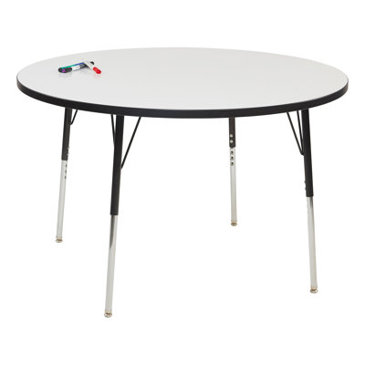Learniture Adjustable-Height Dry-Erase Round (48" D) Activity Table ...